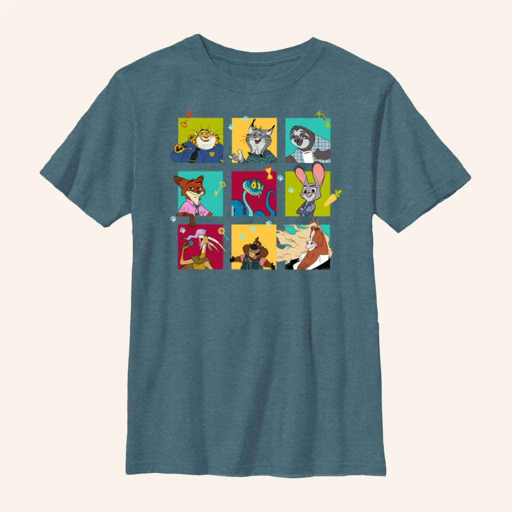 Zootopia Merch Zootopia 2 Character Grid TShirt Gifts Ideas For ...
