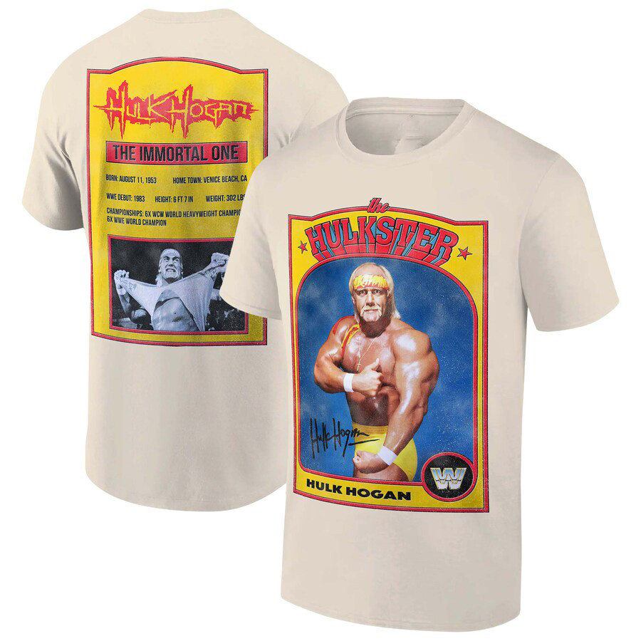 Mens Ripple Junction Tan Hulk Hogan Hulkster Vintage Sports Card Tshirt ...