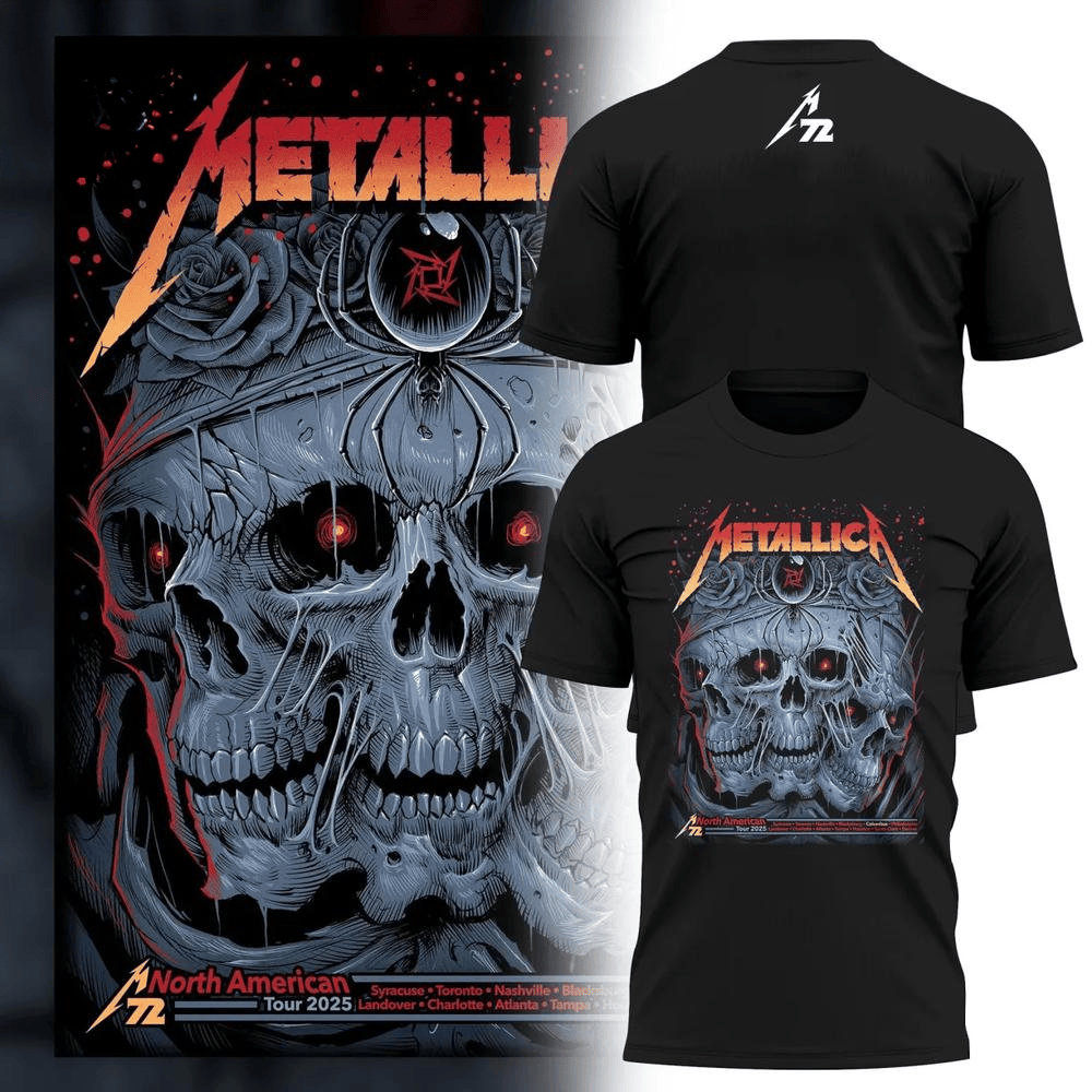Metallica M72 North American Tour 2025 TShirt Metallica Merch Unique ...