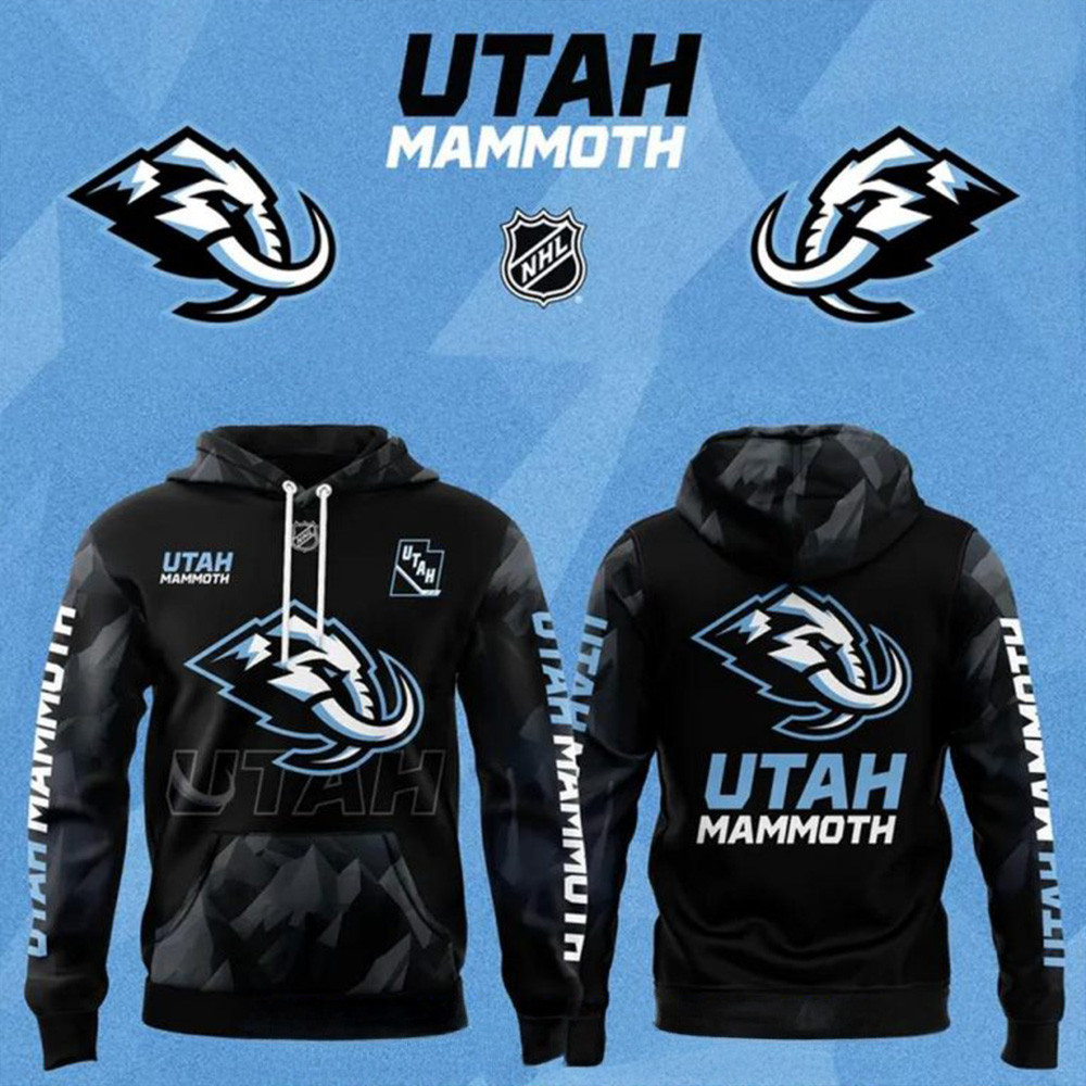 Official Utah Mammoth NHL Team 2025 Special Black Hoodie Utah Mammoth ...